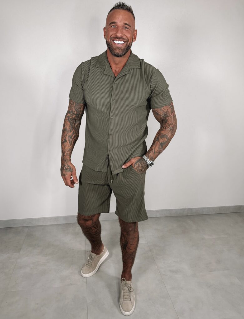 RIBBED SUMMER SET - green - Manilo