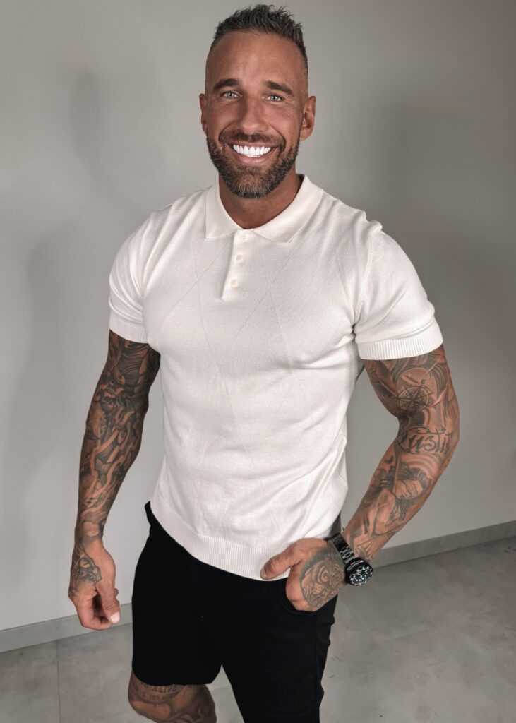 BUTTON POLO COLLAR - white - Manilo