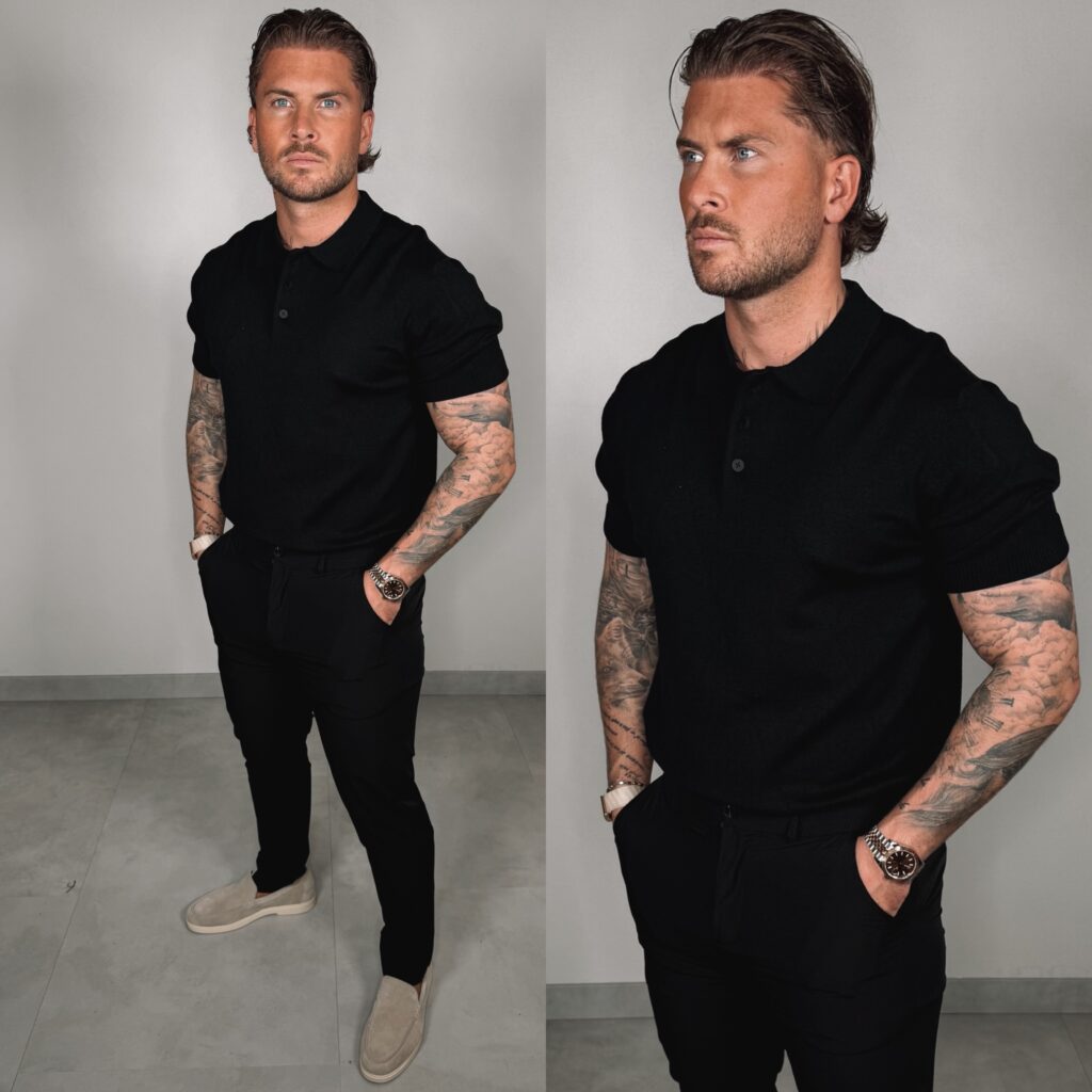 Button polo Collar - Black - Manilo