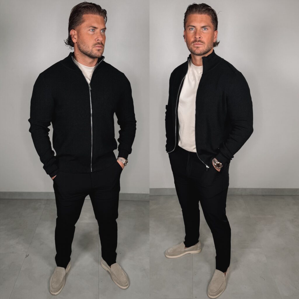 Zip up Vest - Black - Manilo